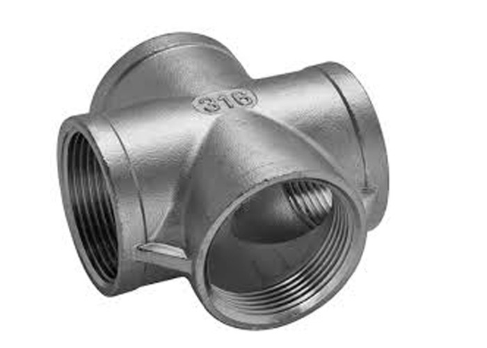 Cross Joint Stainless Steel Pipe Fitting , 4-Way Cross Pipe Fitting