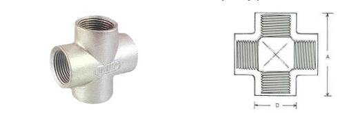 Cross Joint Stainless Steel Pipe Fitting , 4-Way Cross Pipe Fitting