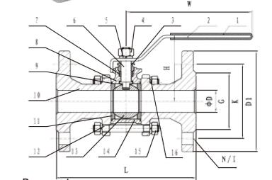 Stainless Steel DN20 Full Bore Flanged Ball Valve PN16 40 ANSI 150LB